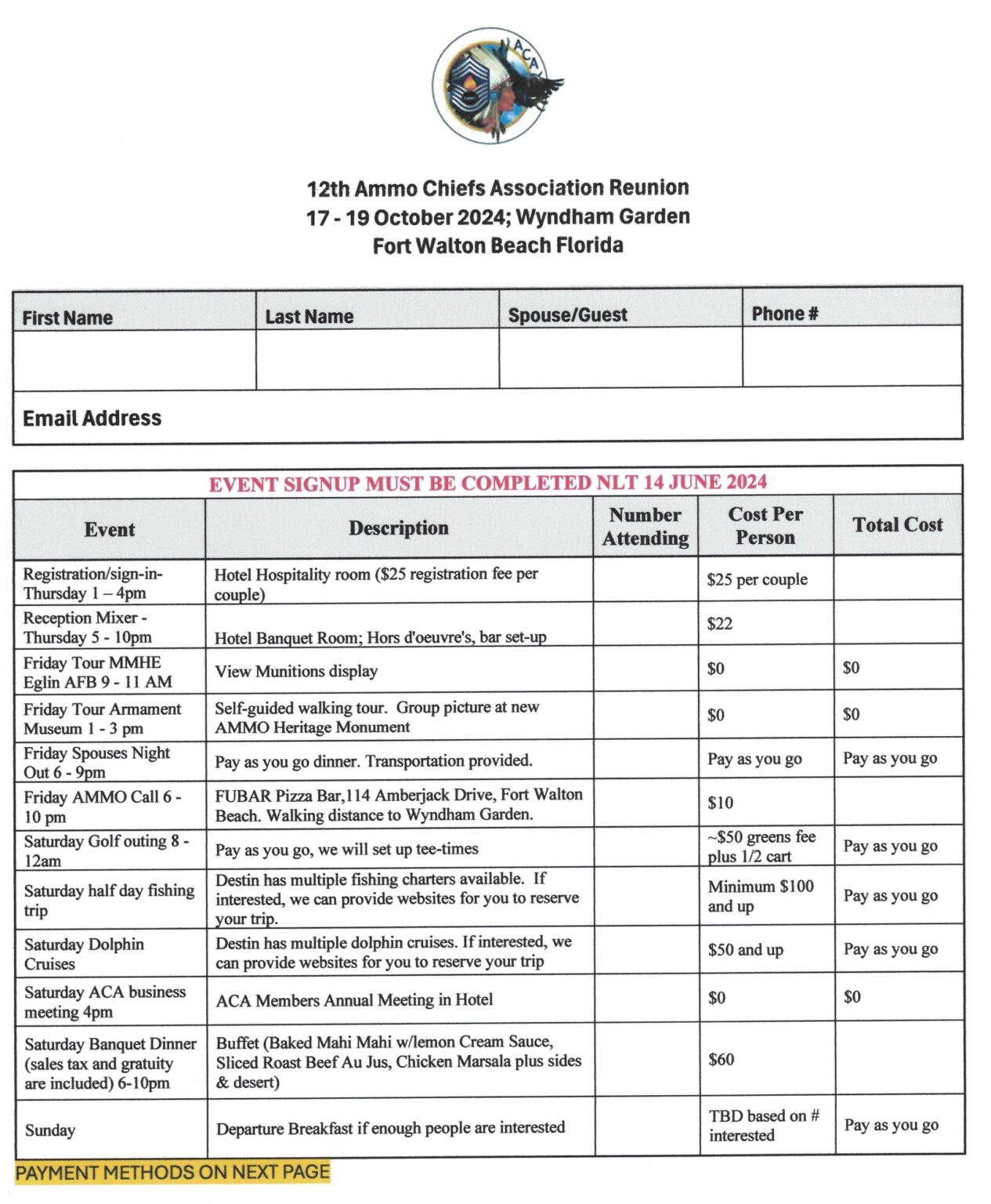 ACA 2024 Reunion | AMMO Chief's Association